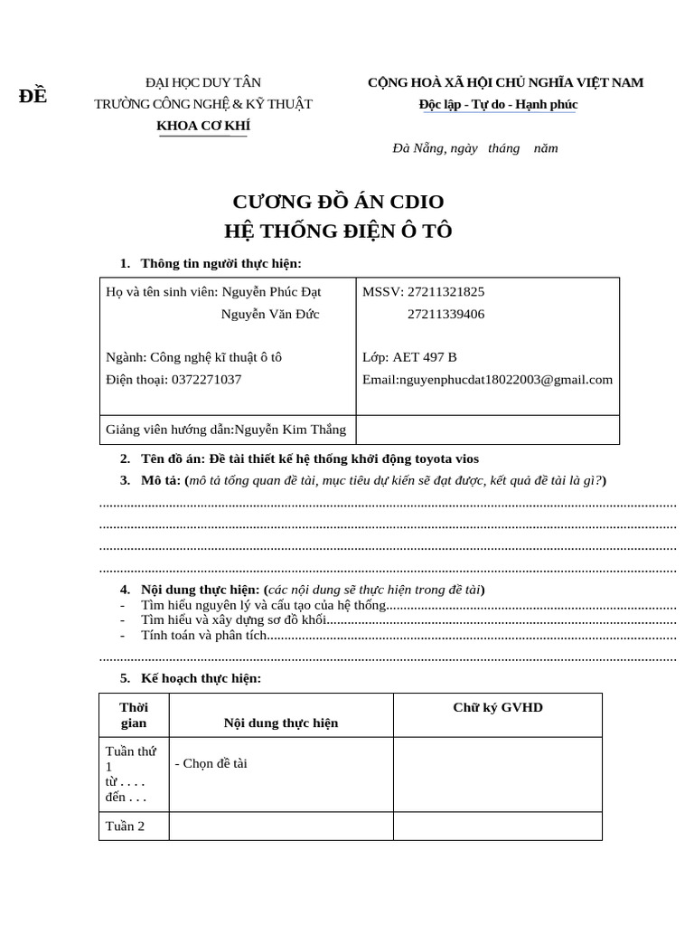De - Cuong - Do - An - Template 111111 | PDF