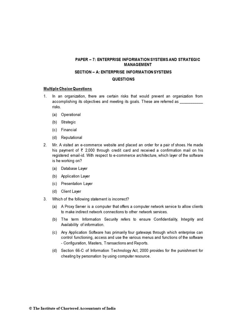 Enterprise Information Systems & Strategic Management | PDF | Information Security | Computer ...