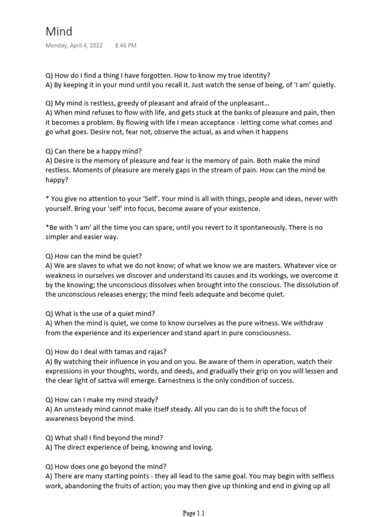 MIND | PDF | Mind | Experience