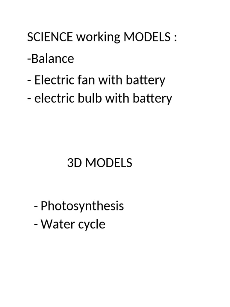 Science Working Models | PDF