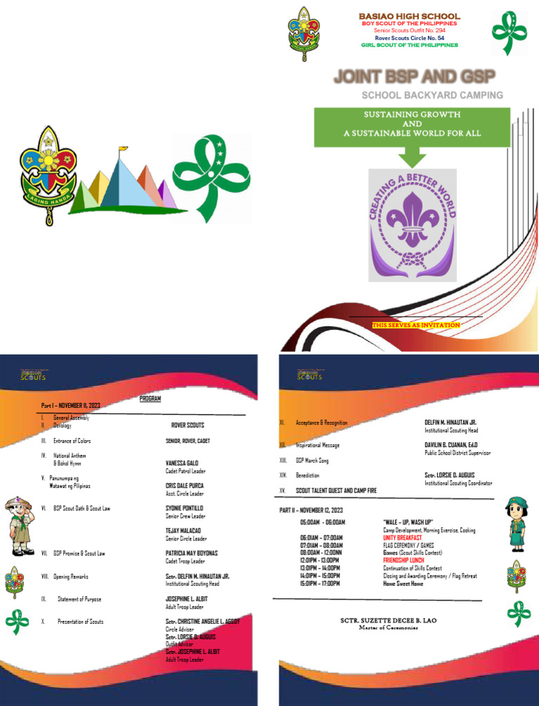 BSP-GSP Backyard Camping Invitation | PDF | Scouting | Youth Organizations