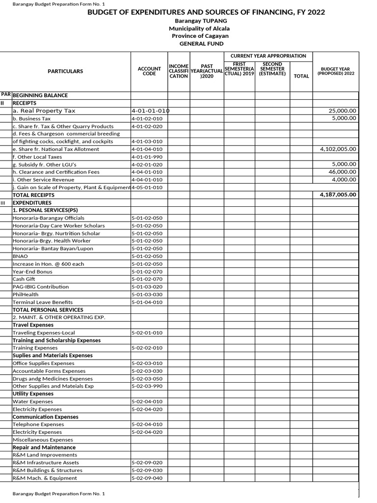 Barangay Tupang 2024 Budget Ordinance | PDF | Expense | Budget