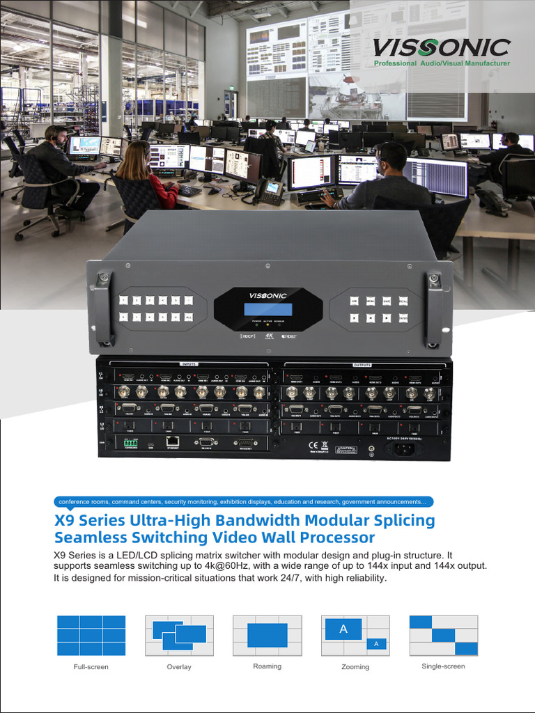 X9 Modular Videowall Processor Brochure V1.3 | PDF | Hdmi | Display Resolution