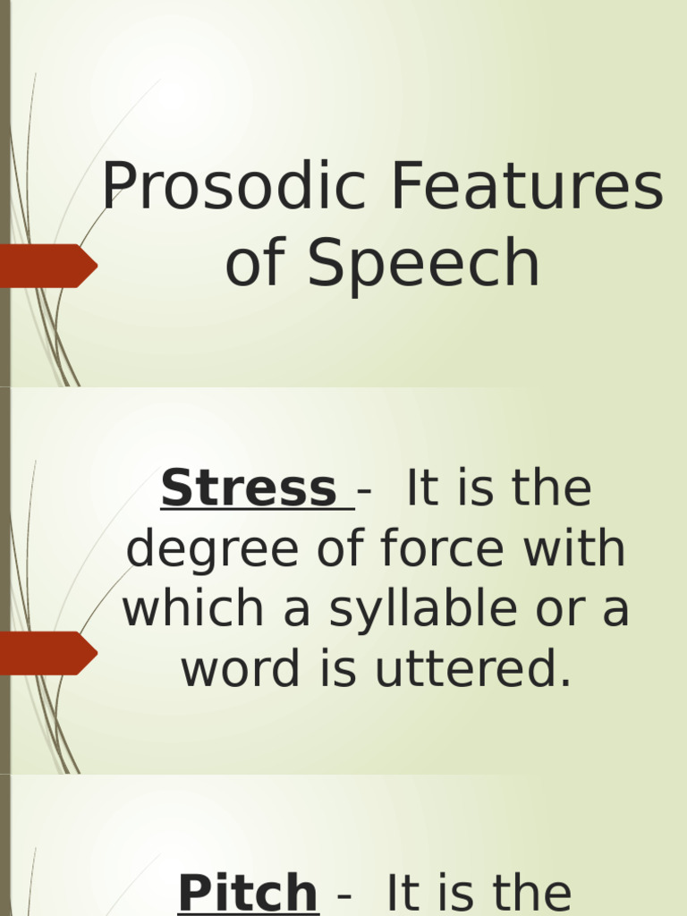 Prosodic Features of Speech | PDF