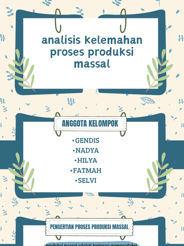 Analisis Kelemahan Proses Produksi Masal - 20250205 - 082319 - 0000 | PDF