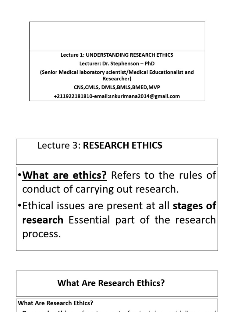 Research Ethics - PDF by DR Stephenson Nkurikiyimana | PDF | Informed Consent | Institutional ...