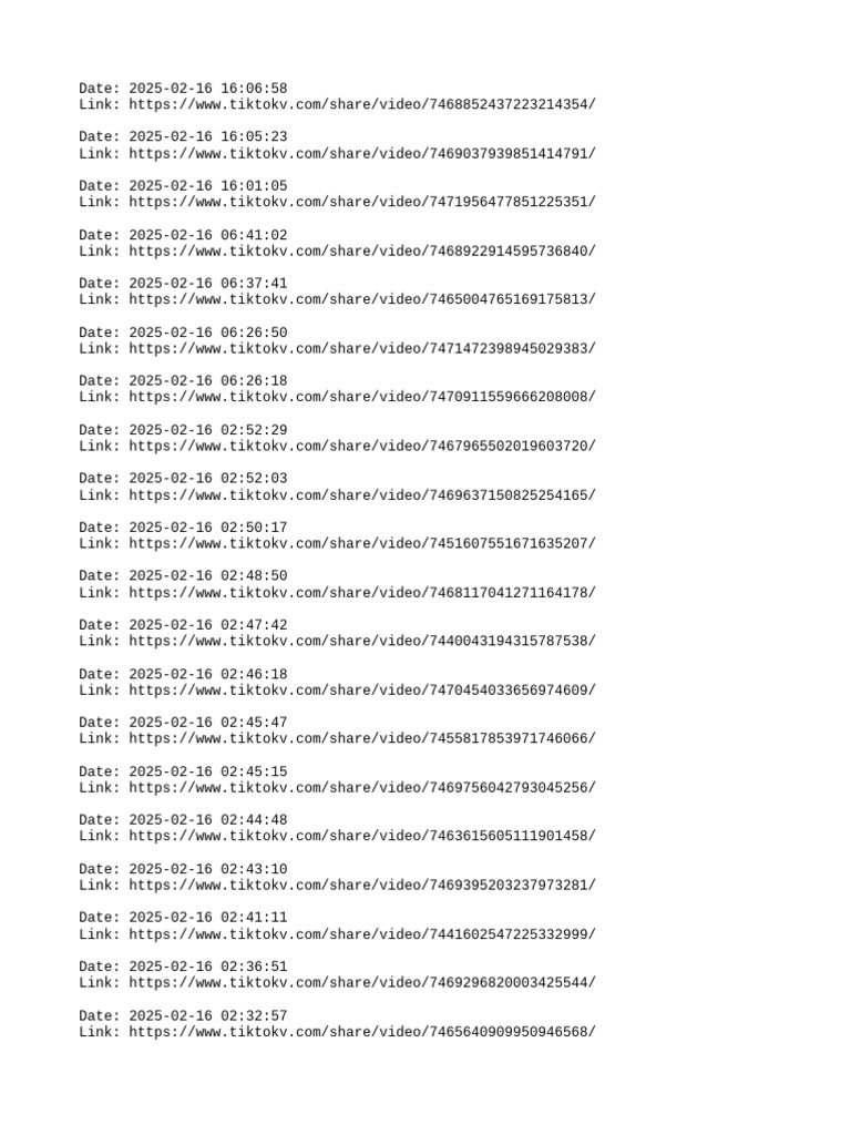 TikTok Video Links Compilation | PDF