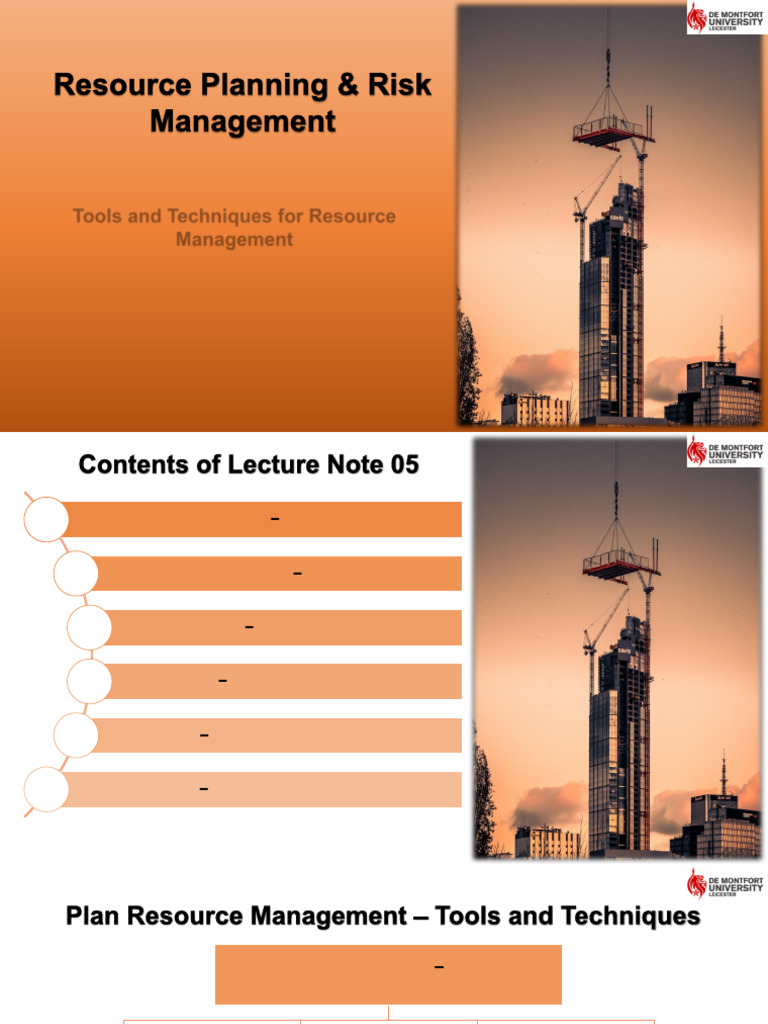 Resource Management Techniques Overview | PDF | Project Management ...