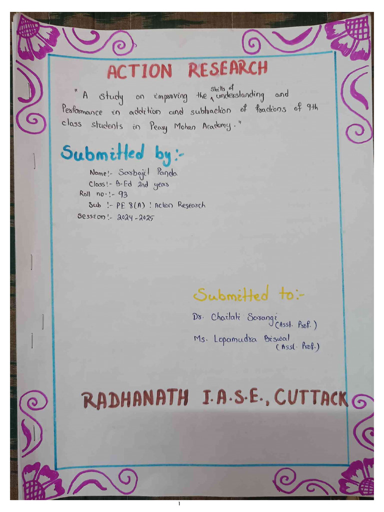 Action Research - Sarbajit Panda | PDF