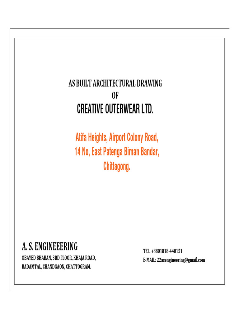 As-Built Architectural Drawing: Creative Outerwear Ltd. | PDF
