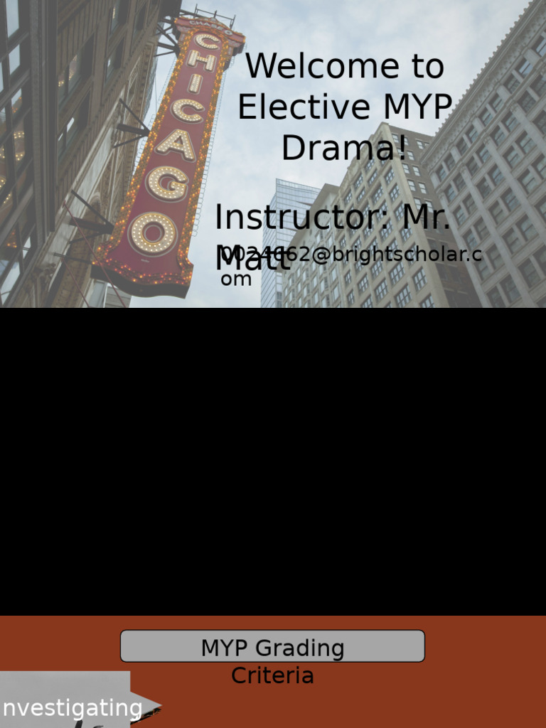 MYP Drama Class Guidelines and Overview | PDF