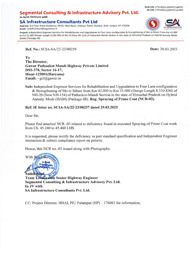 Spraying of Prime Coat (NCR-03) . | PDF