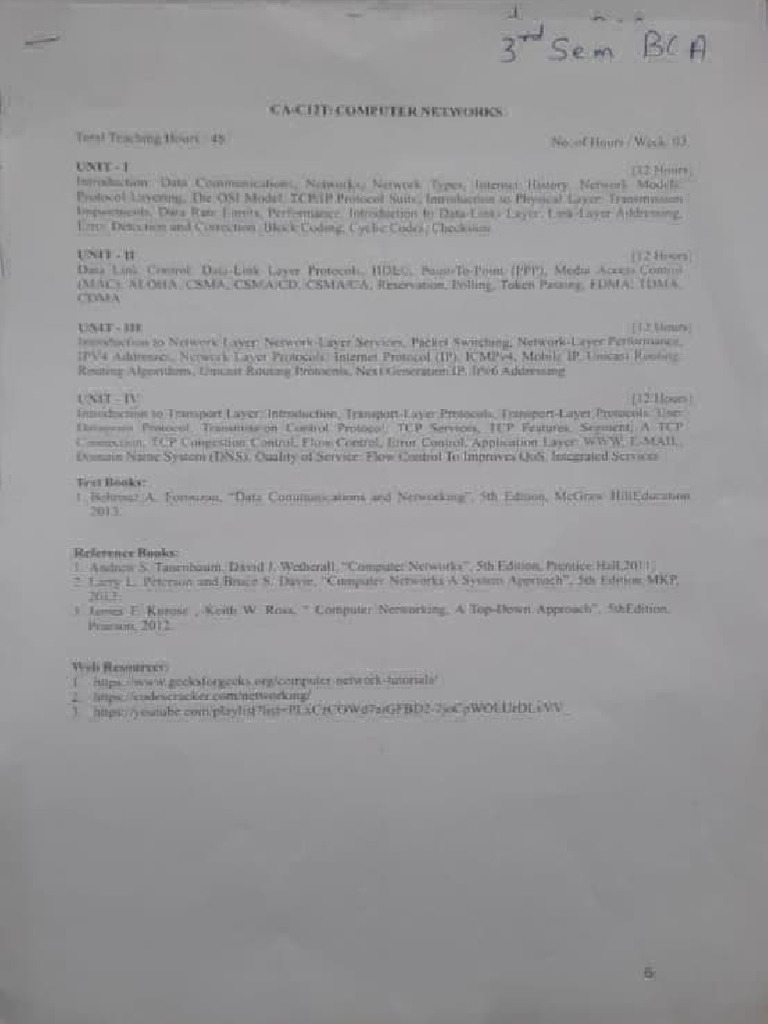 computer network syllabus | PDF | Network Architecture | Computer Standards