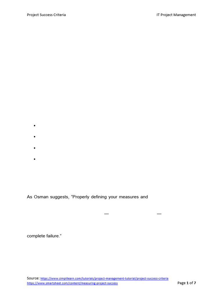 Defining Project Success Criteria | PDF | Project Management | Business