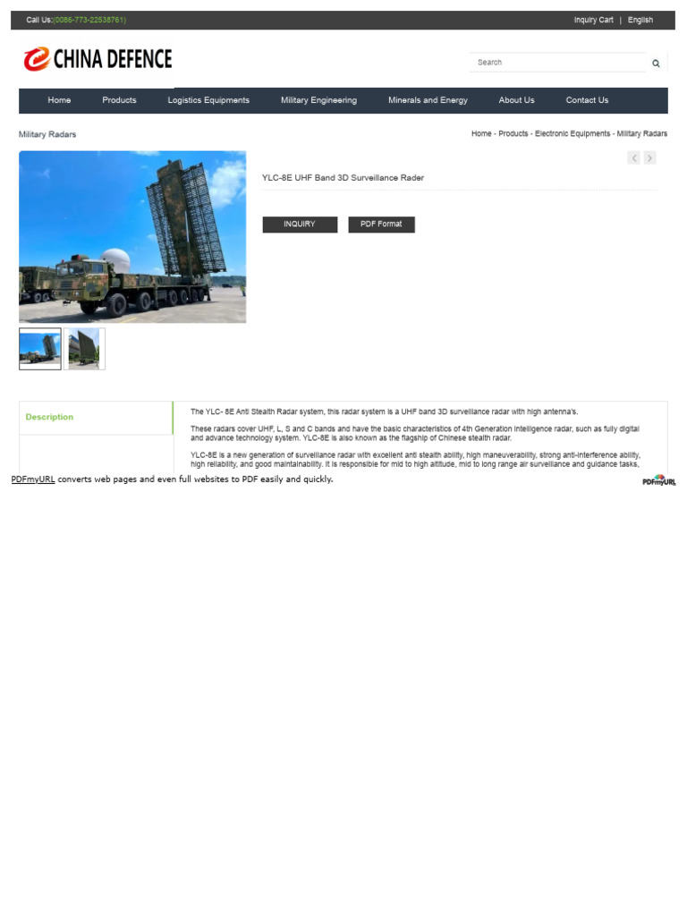 WWW Militarydrones Org CN Ylc-8e-Radar-P00719p1 HTML | PDF | Radar | Radio Technology