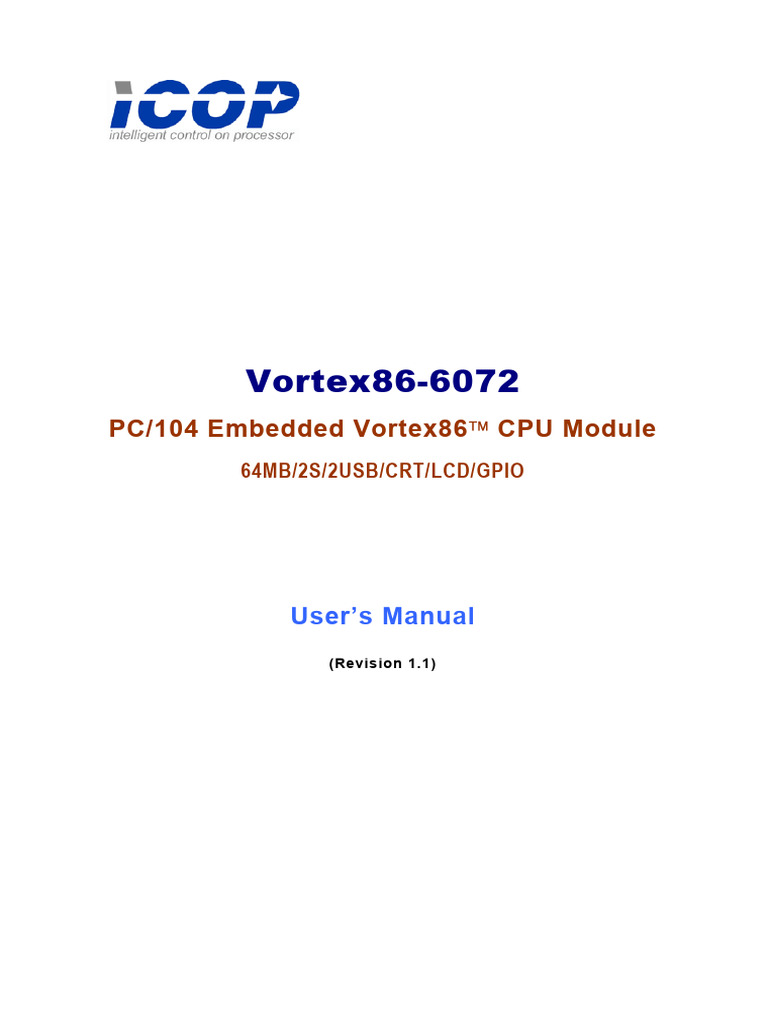 Icop 6072 64mb (128mb) - Manual | PDF | Bios | Computer Monitor