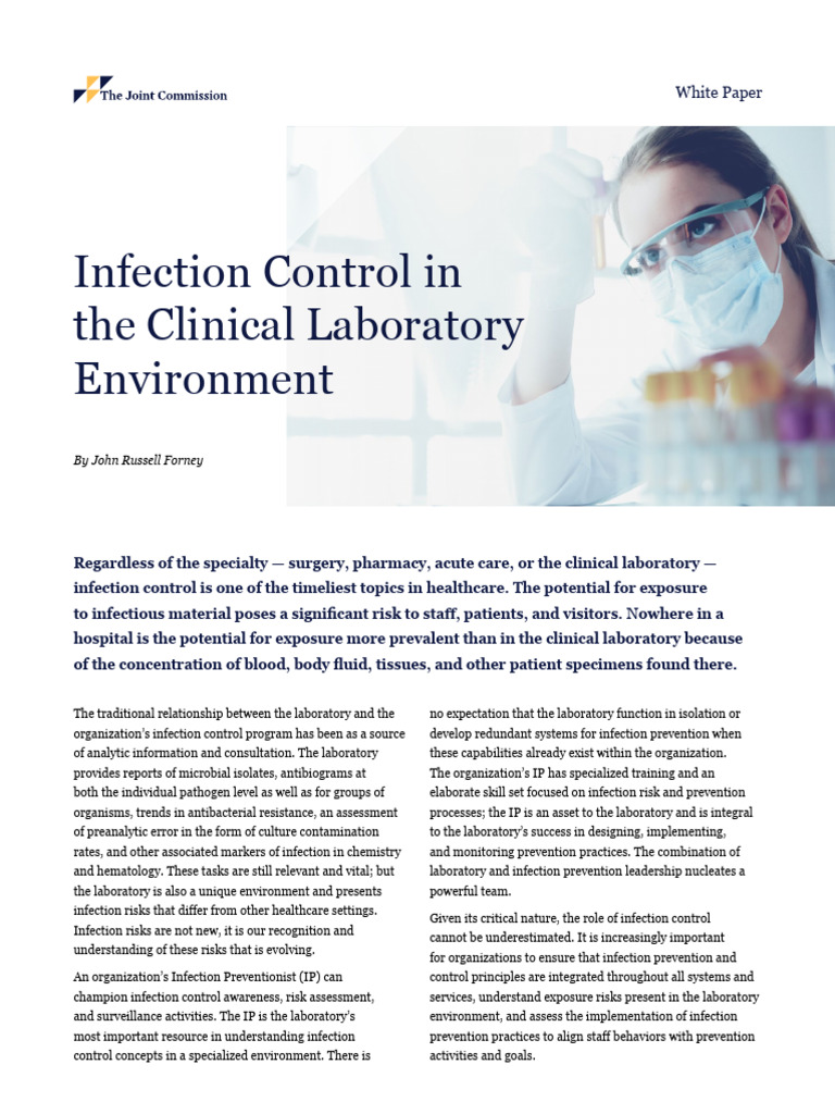 Infection Control in Clinical Labs | PDF | Laboratories | Infection