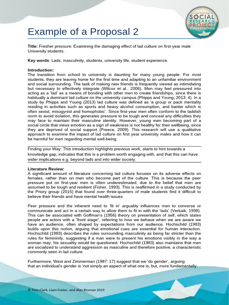 Clark Et Al 1e Example of A Proposal2 | PDF | Focus Group | Gender