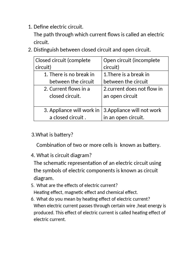 Lesson-Electric Circuit CLASS 7 | PDF | Fuse (Electrical) | Electric ...