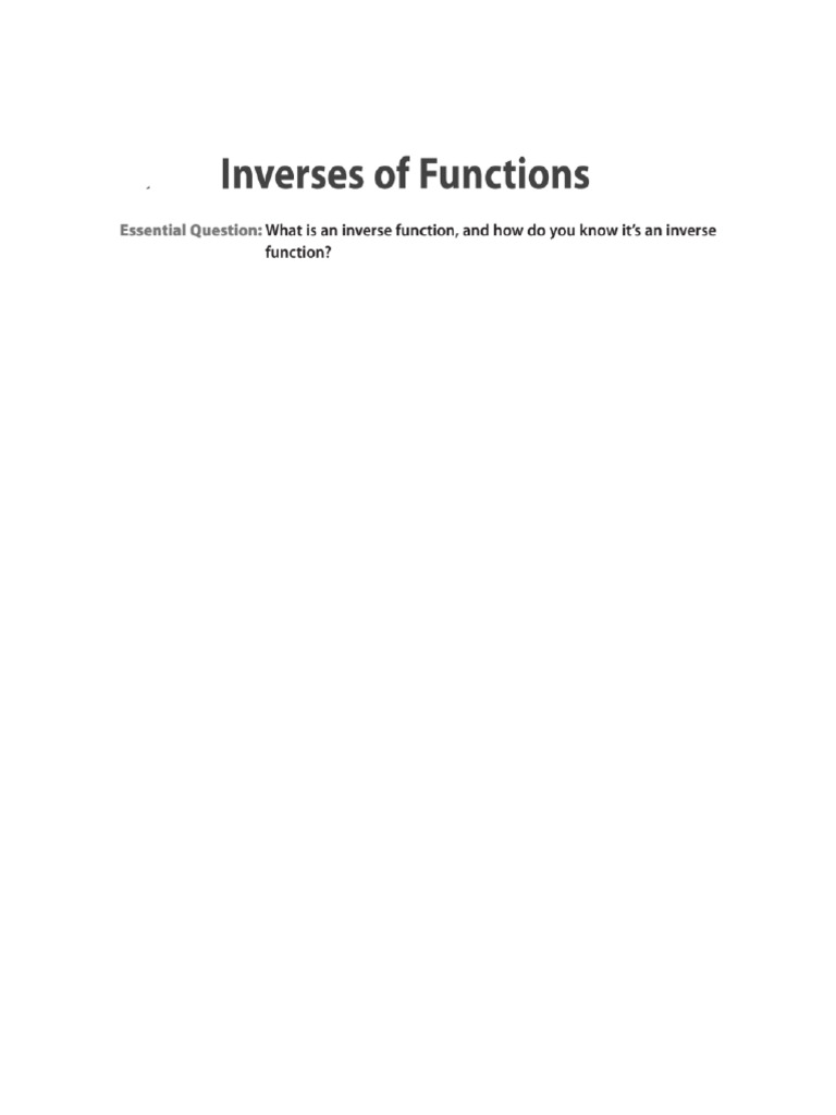 AK 5.2 Inverse Functions | PDF