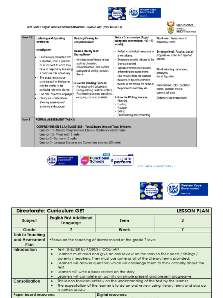 Grade 7 English Lesson Plan: Drama/Narrative | PDF | Lesson Plan ...