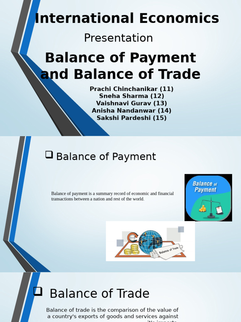 Balance of Trade and Balance of Payment | PDF | Balance Of Payments ...