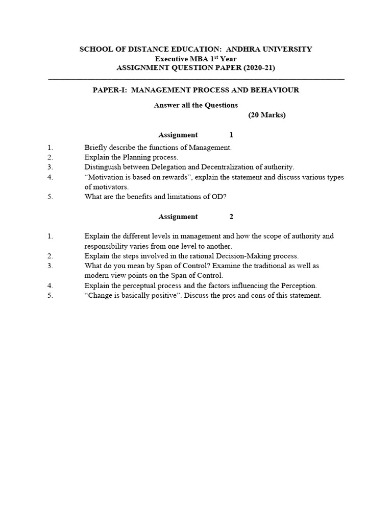 1st Year Executive MBA Assignments | PDF | Marketing | Normal Distribution