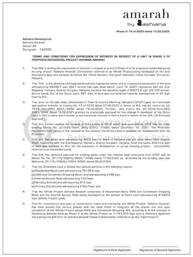 Amarah Eoi Form Phase-5 Final | PDF