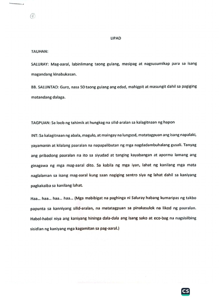 Direk Ko Ganap Mo Script-Dfot 24-25 | PDF