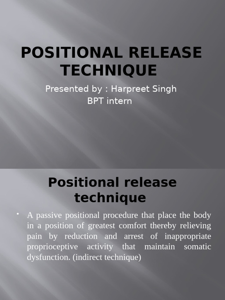 Positional Release Technique | PDF | Anatomical Terms Of Motion | Musculoskeletal System