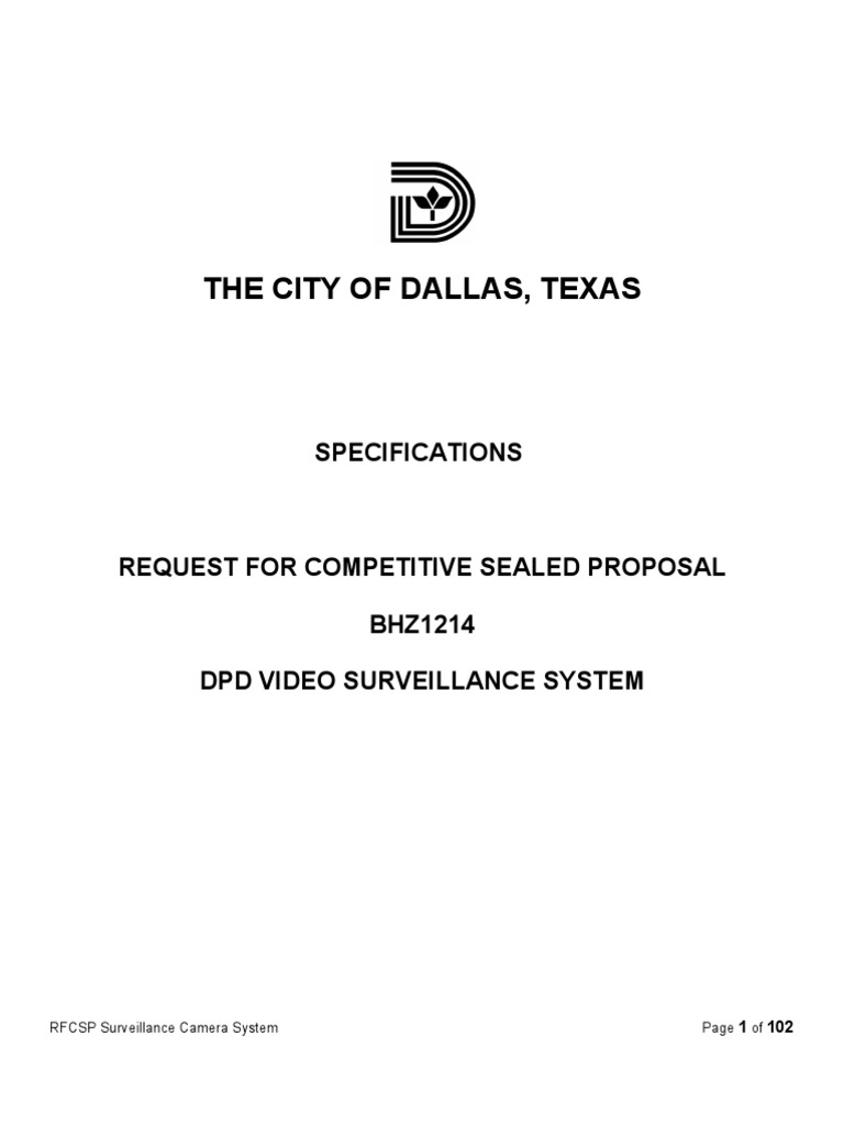 DPD Video Surveillance System Specs | PDF | Surveillance | Closed ...