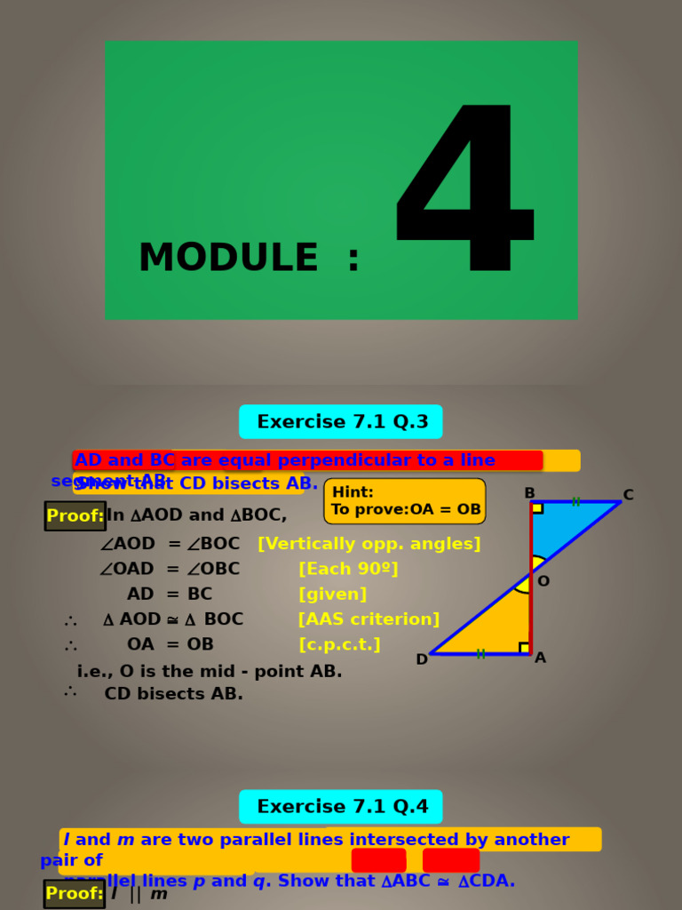 Triangles - Lecture - 2 9th | PDF | Perpendicular | Elementary Mathematics