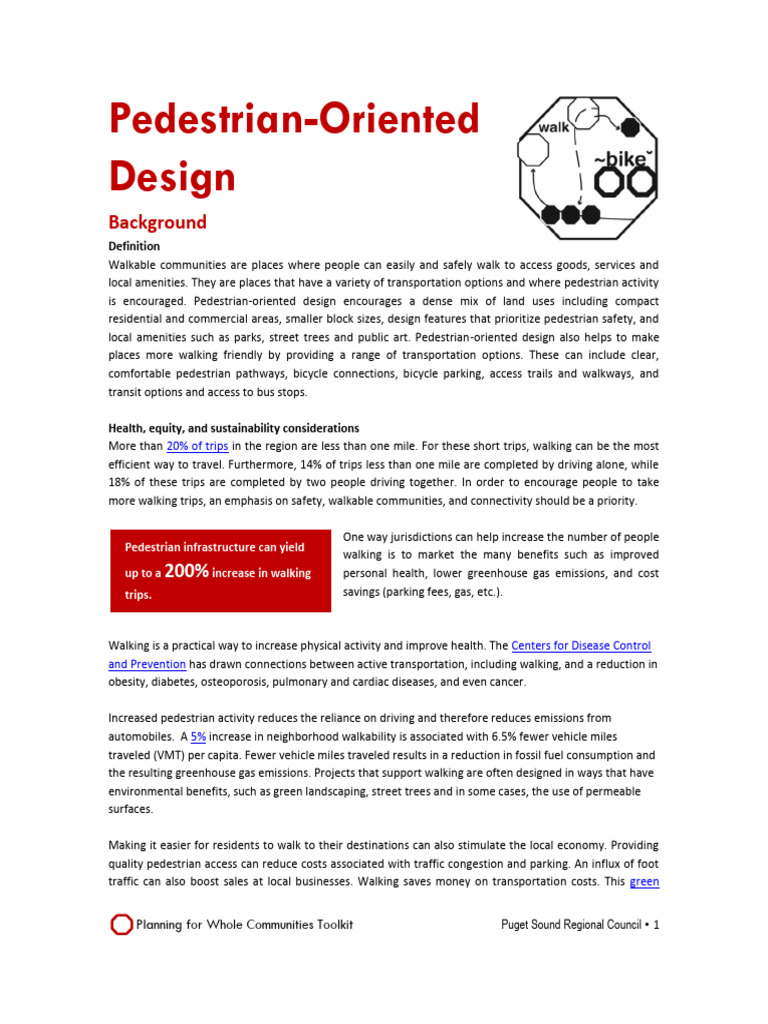 Pedestrian-Oriented Design Strategies | PDF | Transport | Urban Planning