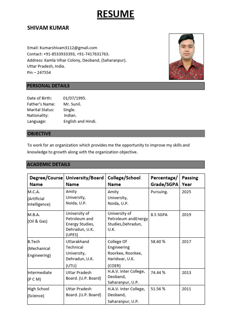 Shivam Kumar's Professional Resume | PDF | Risk | Oil Spill