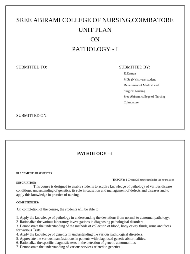 Unit Plan | PDF | Respiratory Diseases | Pathology