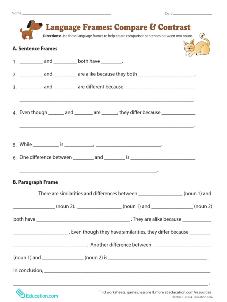 Language-Frames-Compare-And-Contrast MAYBE | PDF