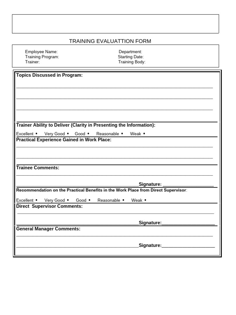 Training Evaluation | PDF