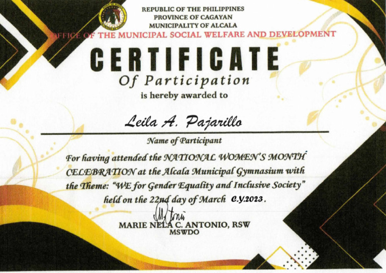 DSWD Cert | PDF