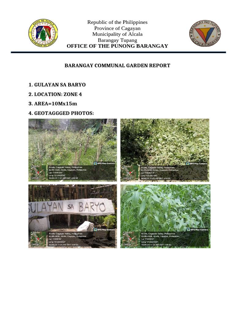Barangay Communal Garden Report | PDF