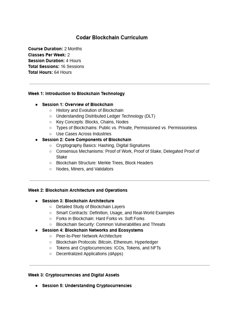 Codar Blockchain Curriculum | PDF | Cryptocurrency | Distributed Computing