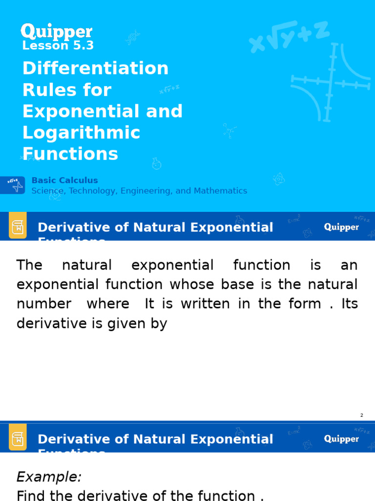 Differentiation Exponential And Logarithmic And Trigonometric Autosaved