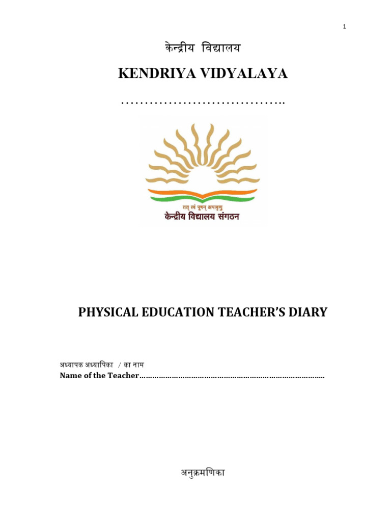 P&HE Teachers Diary | PDF | Track And Field | Teachers