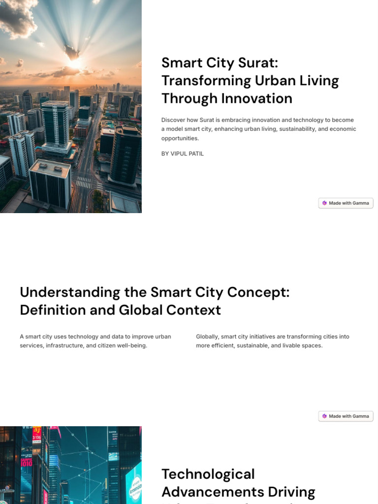 Smart City Surat Transforming Urban Living Through Innovation | PDF ...