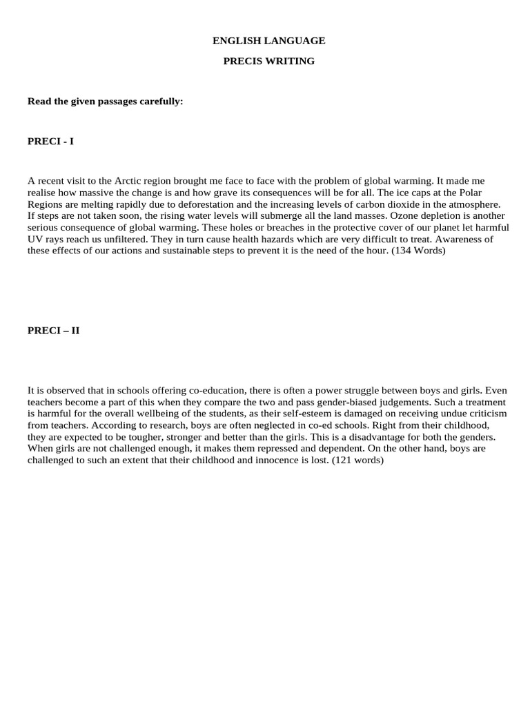 PRECI WRITING - II | PDF