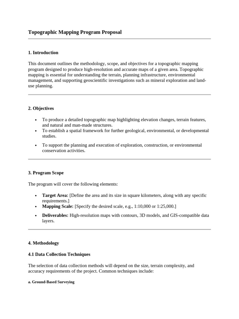 Topographic Mapping Program Proposal | PDF | Topography | Geographic ...