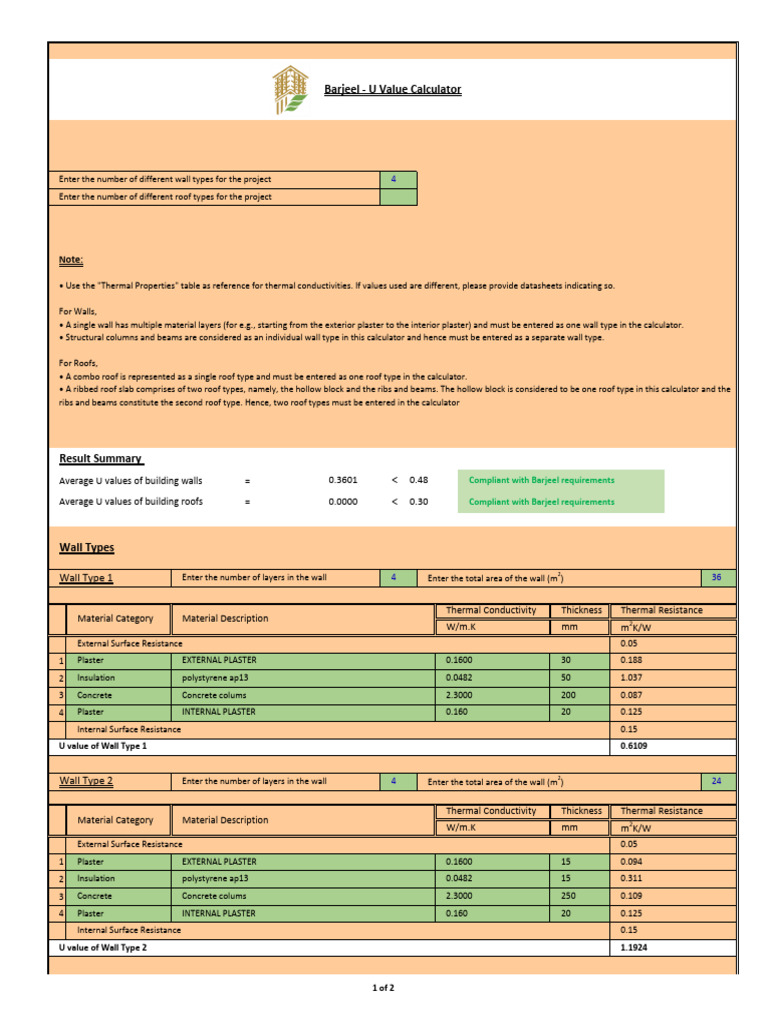 U Value Calc Spec | PDF
