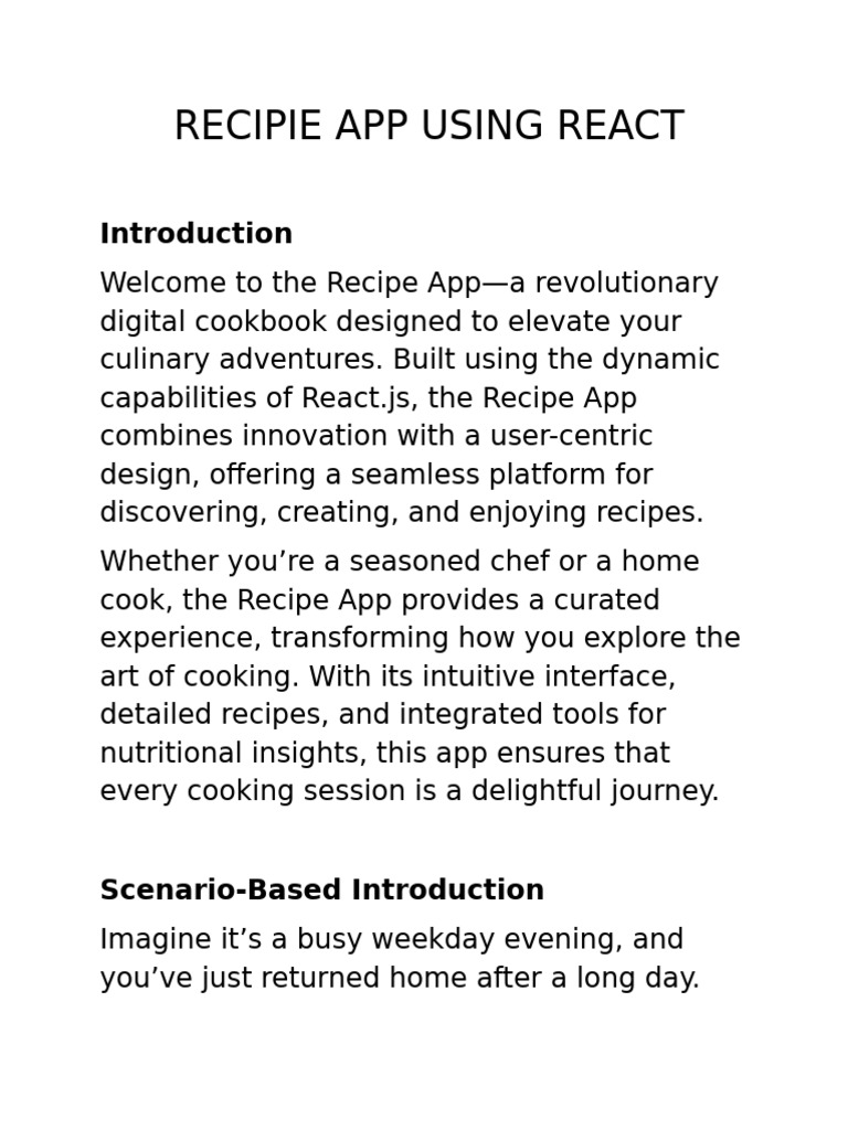 Recipie App Using React | PDF | Mobile App | Recipe