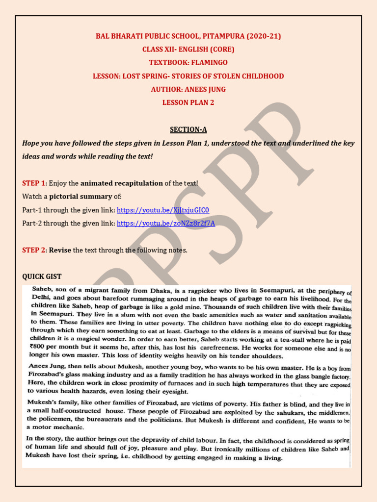 Lost Spring (E-Lesson) | PDF