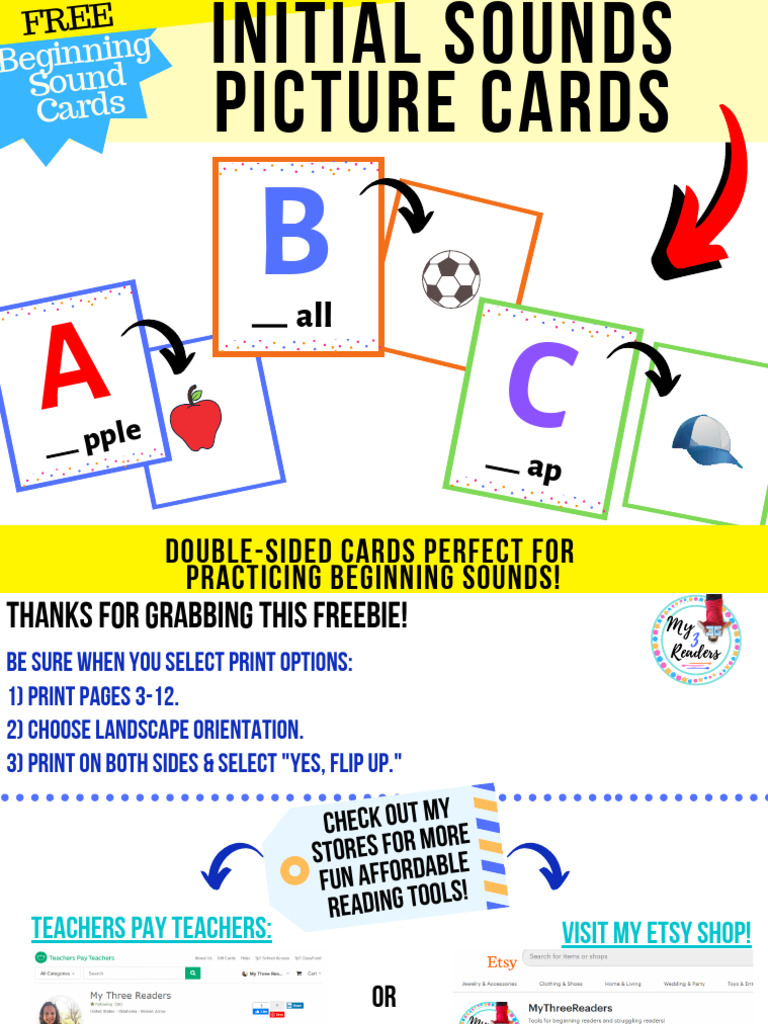 Beginning Sounds Worksheets FREEBIE | PDF