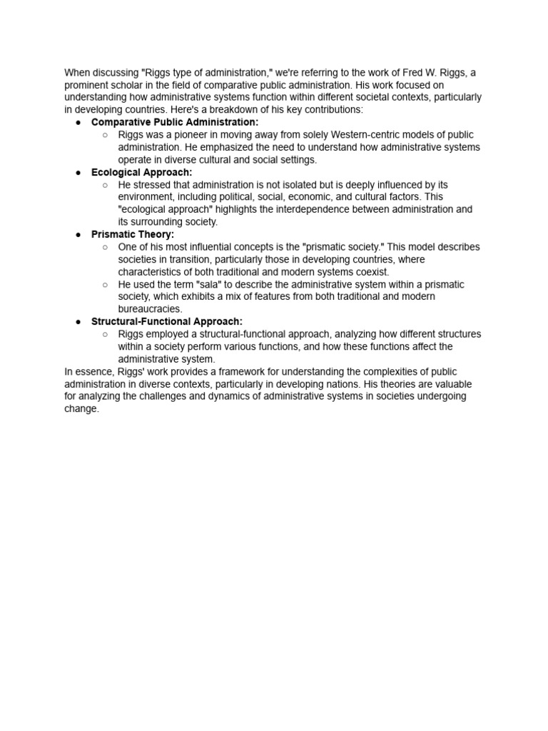 Riggs type of administration | PDF